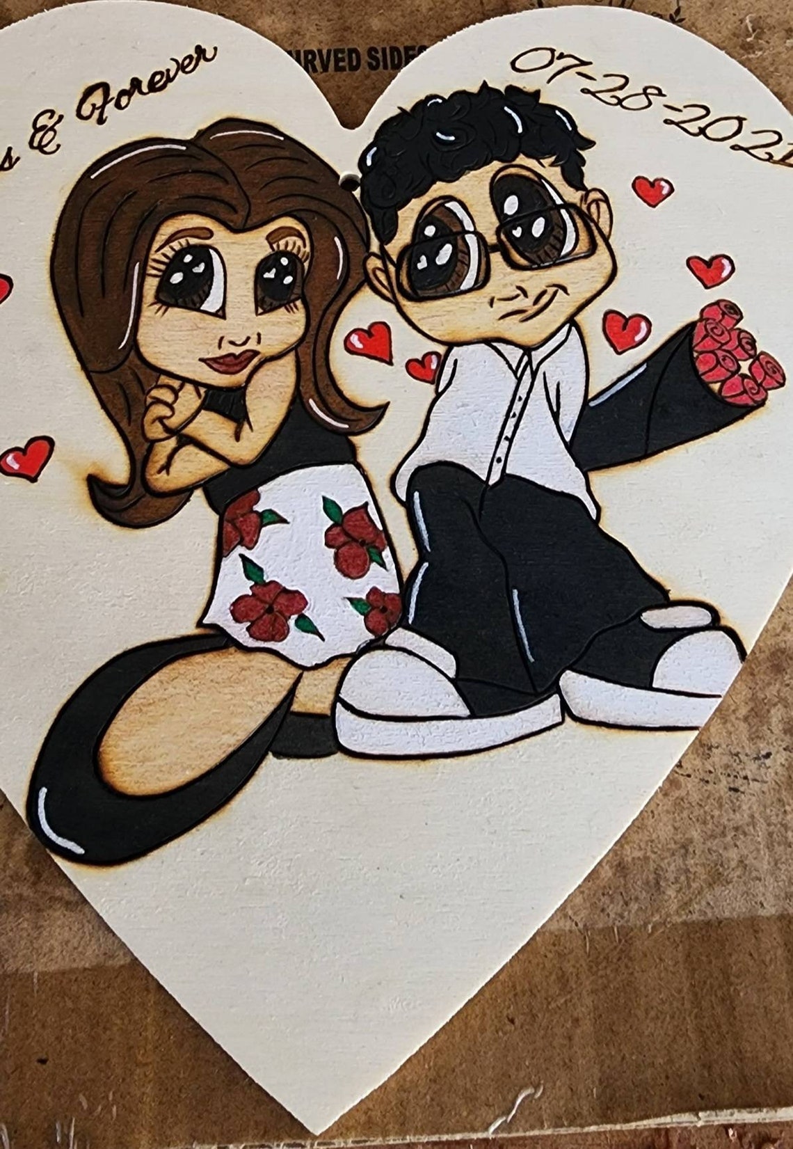 Chicano Love Heart in Color Anniversary Couple Art Custom - Etsy