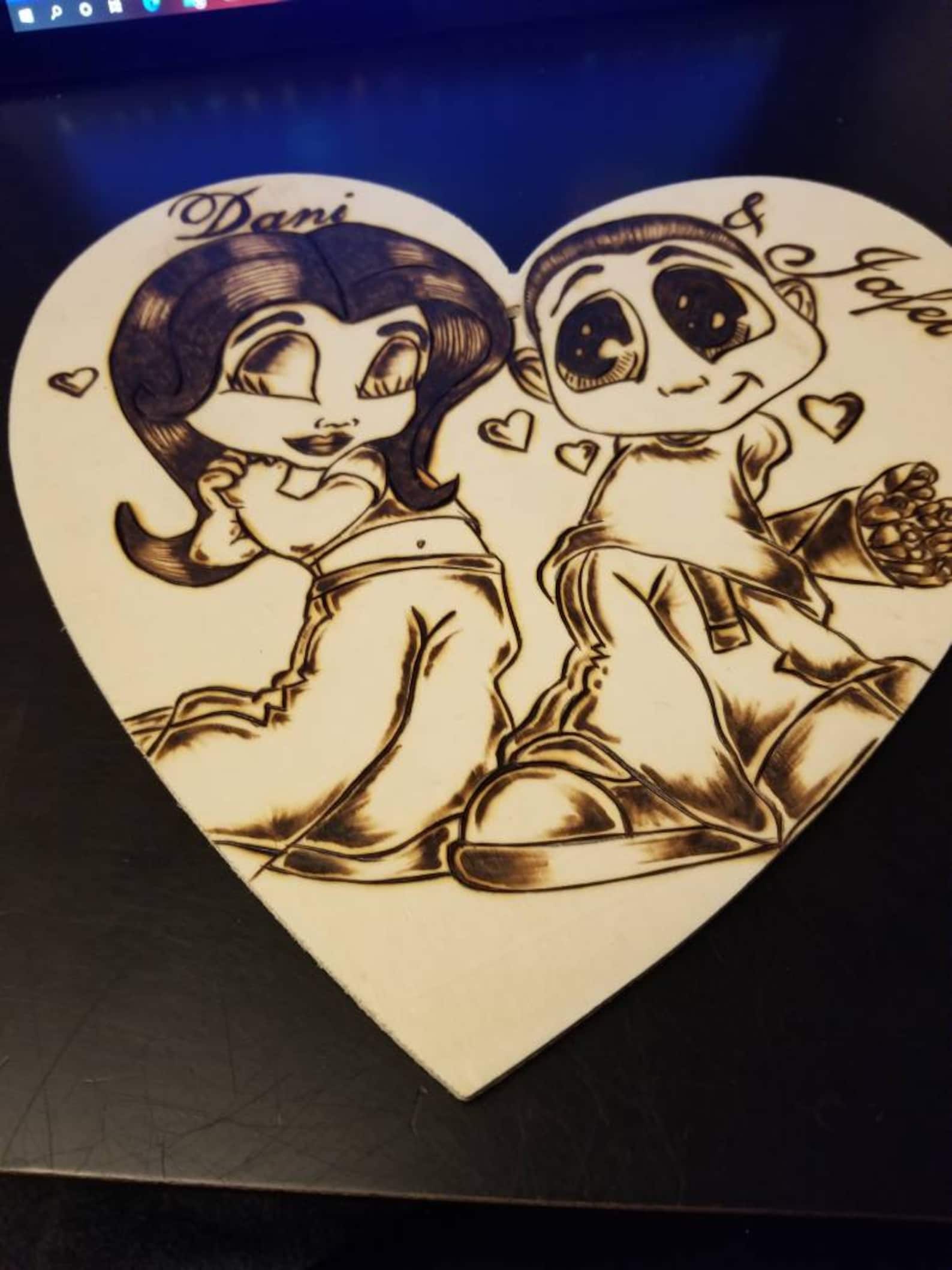 Chicano Love Heart , Custom Cartoon Couple, Anniversary Gift, Chicano ...