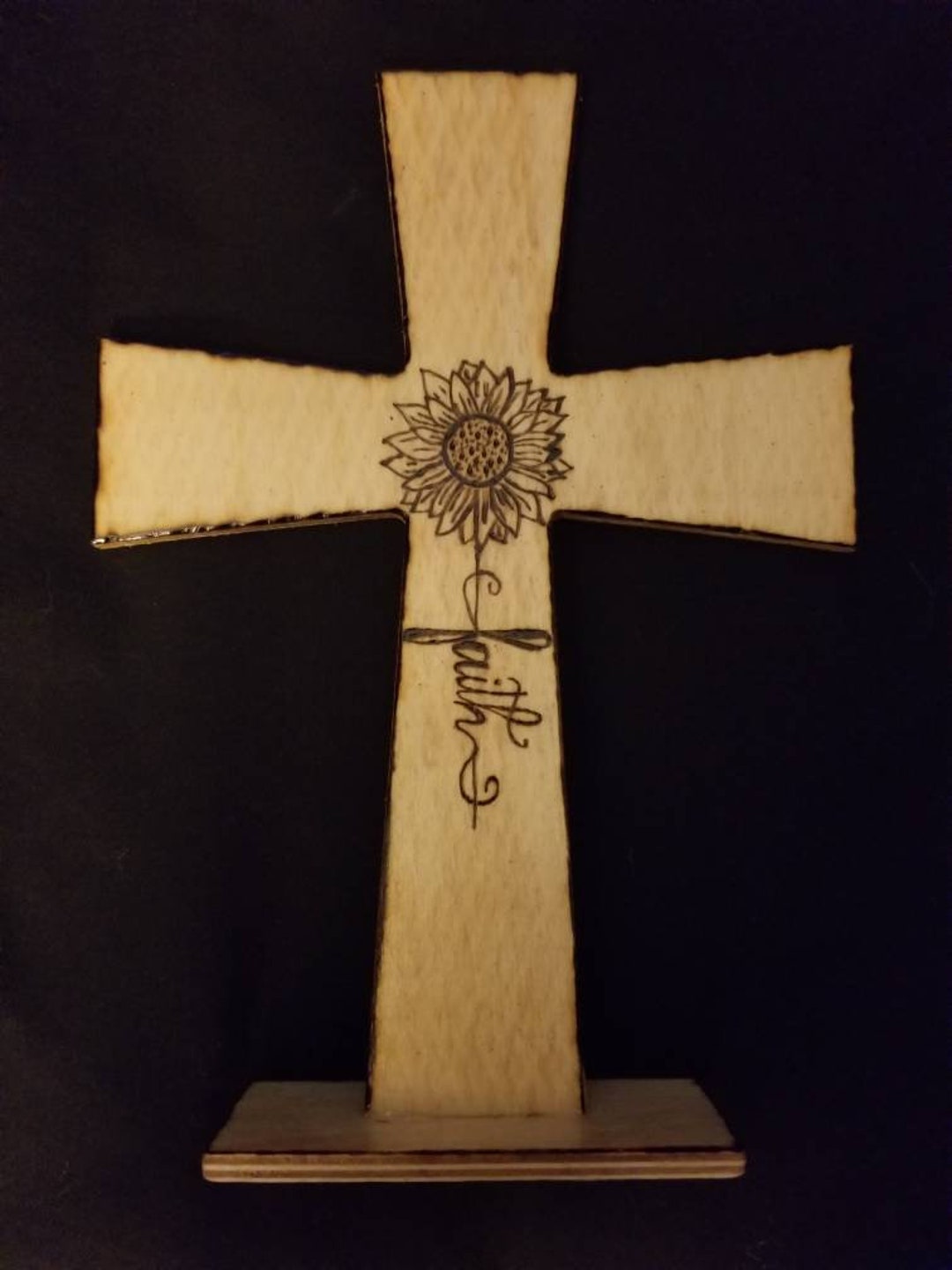 Sunflower Faith Cross - Etsy