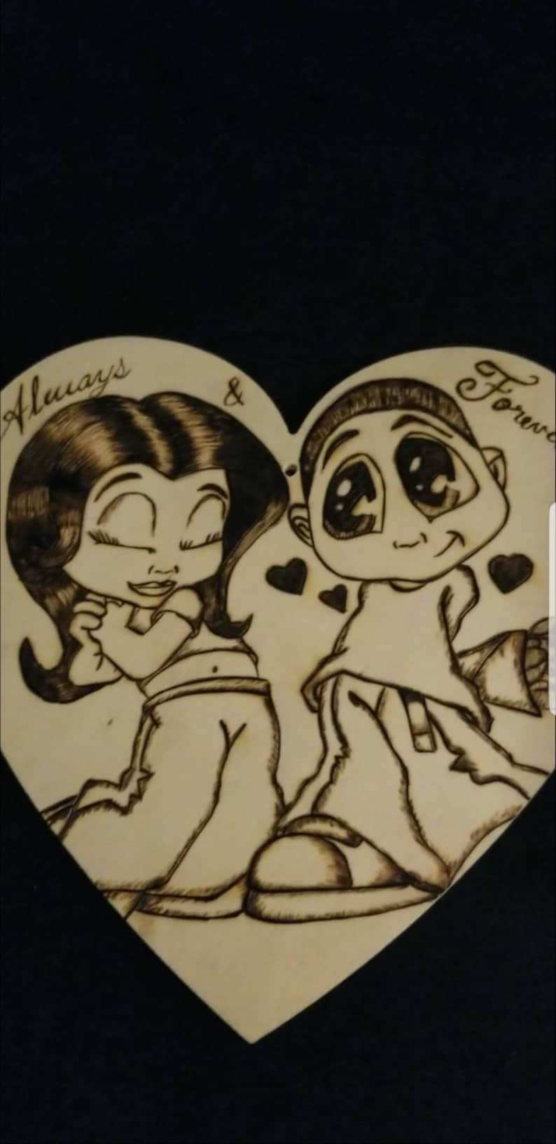 Chicano Love Heart , Custom Cartoon Couple, Anniversary Gift, Chicano ...