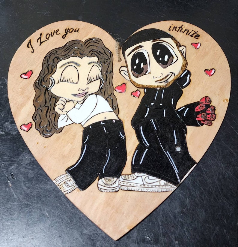 Chicano Love Heart (in Color), Anniversary Couple Art, Custom Cartoon ...