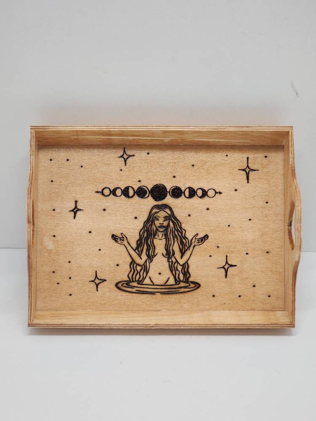 Moonphase Goddess Tray, Moon Crystal Tray, Crystal Holder, Altar ...