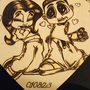 Chicano Love Heart , Custom Cartoon Couple, Anniversary Gift, Chicano ...
