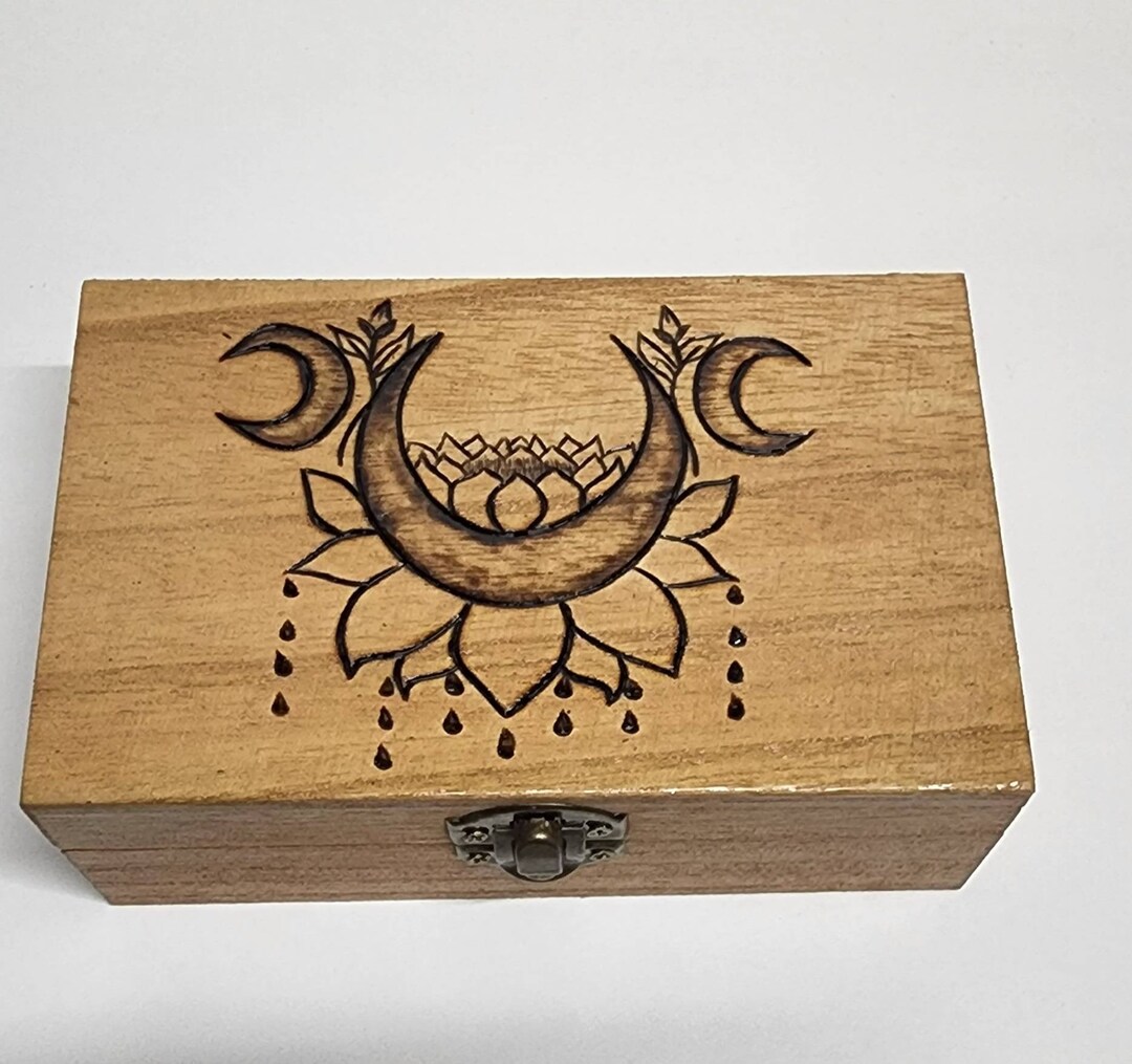 Lotus Moon Storage Box, Crystal Storage Box, Manifestation Box - Etsy