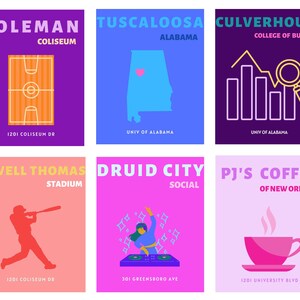 Pack of 18 University of Alabama Preppy Wall Prints - Etsy