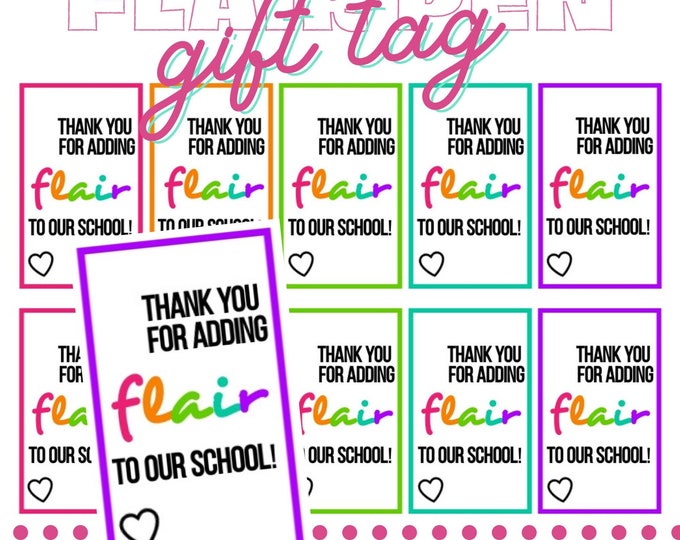 Flair Pen,end of Year Gift Tag for Teacher Admin Staff Appreciation ...
