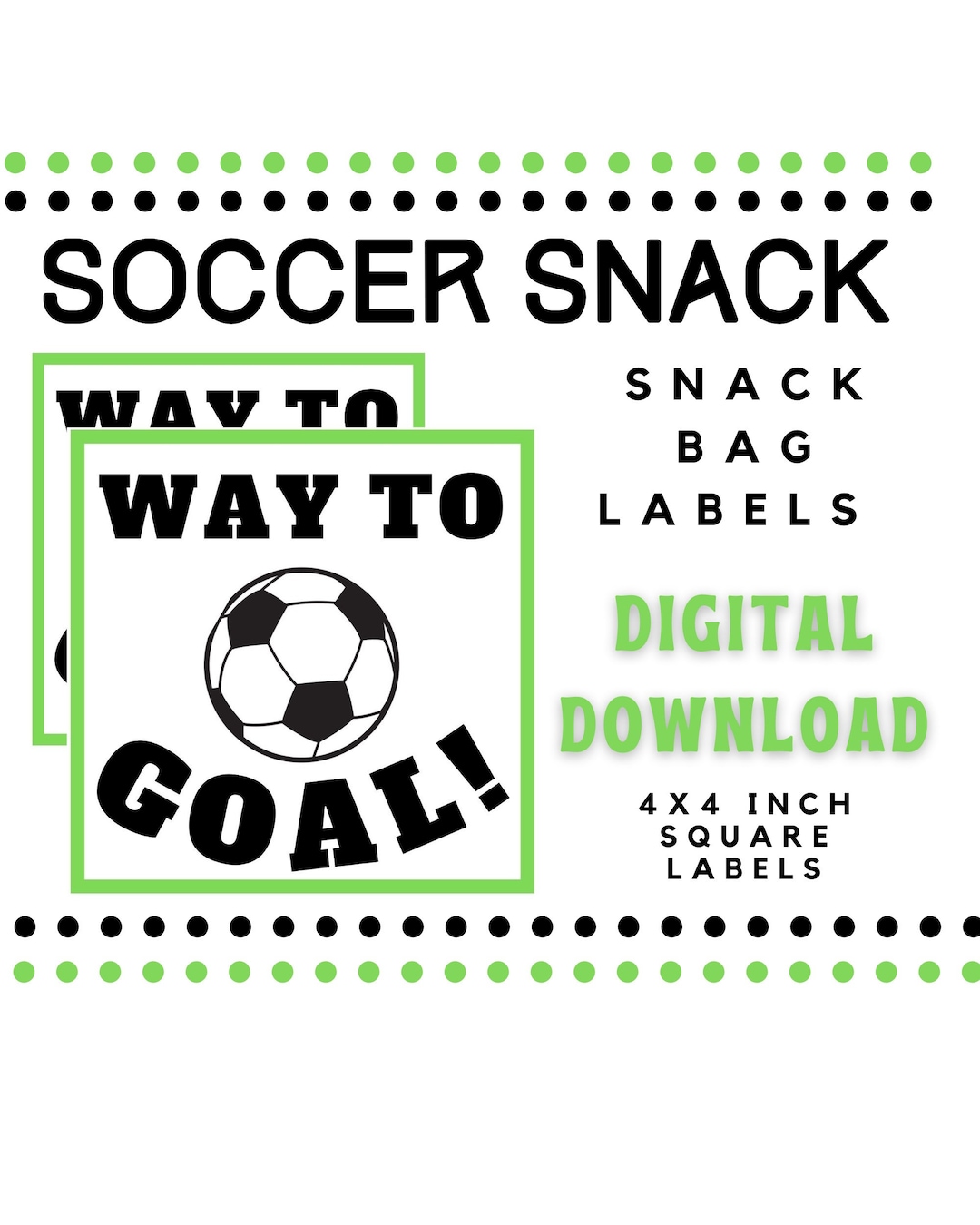 PRINTABLE Way to Goal Labels | Soccer Snack Bag Tag | Soccer Mom ...