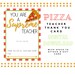 PRINTABLE Teacher Pizza Gift Thank You Appreciation Card | You're A ...