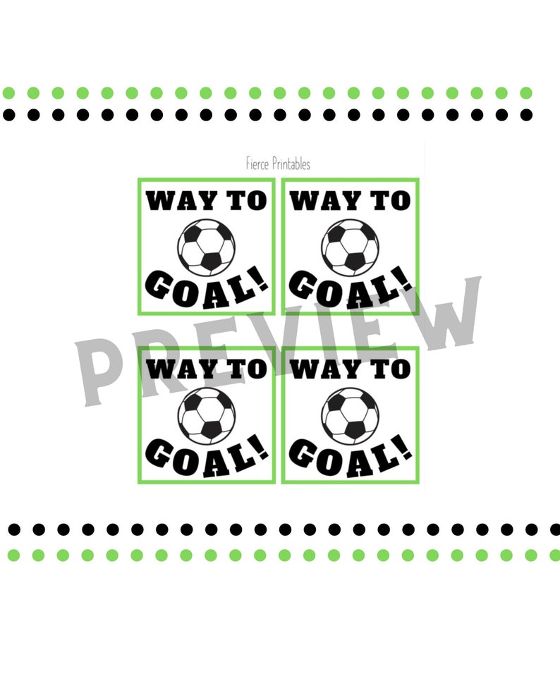 PRINTABLE Way to Goal Labels | Soccer Snack Bag Tag | Soccer Mom ...