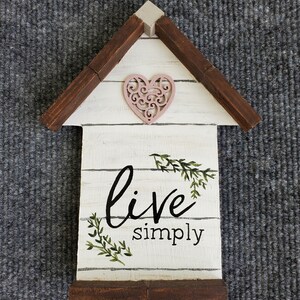 Live Simply Mini Cottagecore Sign, Rustic Farmhouse Tabletop Decor ...