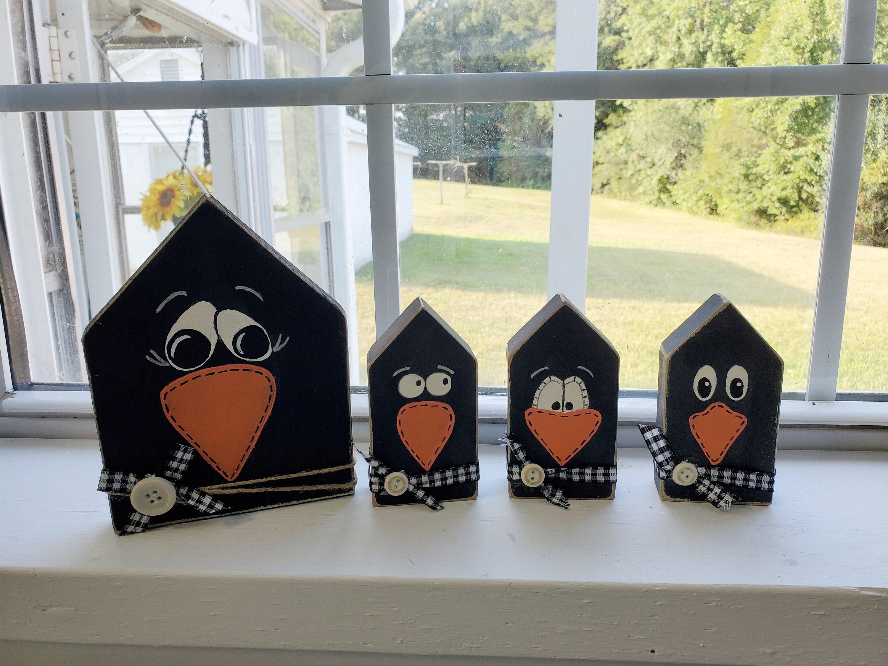 Black Crow Family Tiered Tray Decor, Rustic Primitive Colonial ...