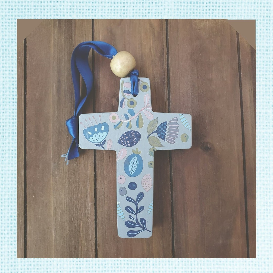 Floral Wood Mini Cross, Easter Tiered Tray Decoration, Farmhouse Table ...