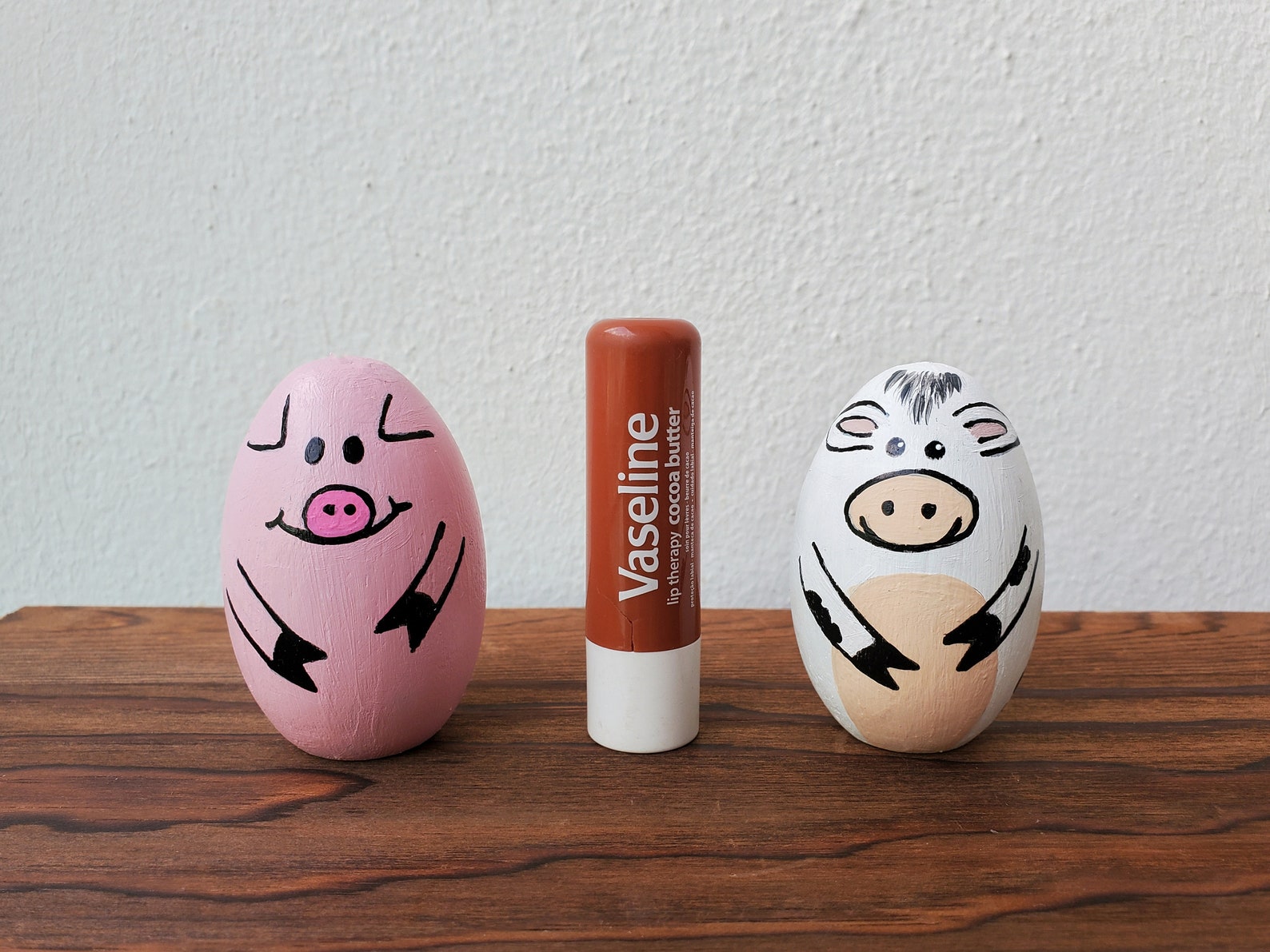 Painted Wood Easter Eggs (set of 3), Barnyard Farm Animal Decor, Cow ...