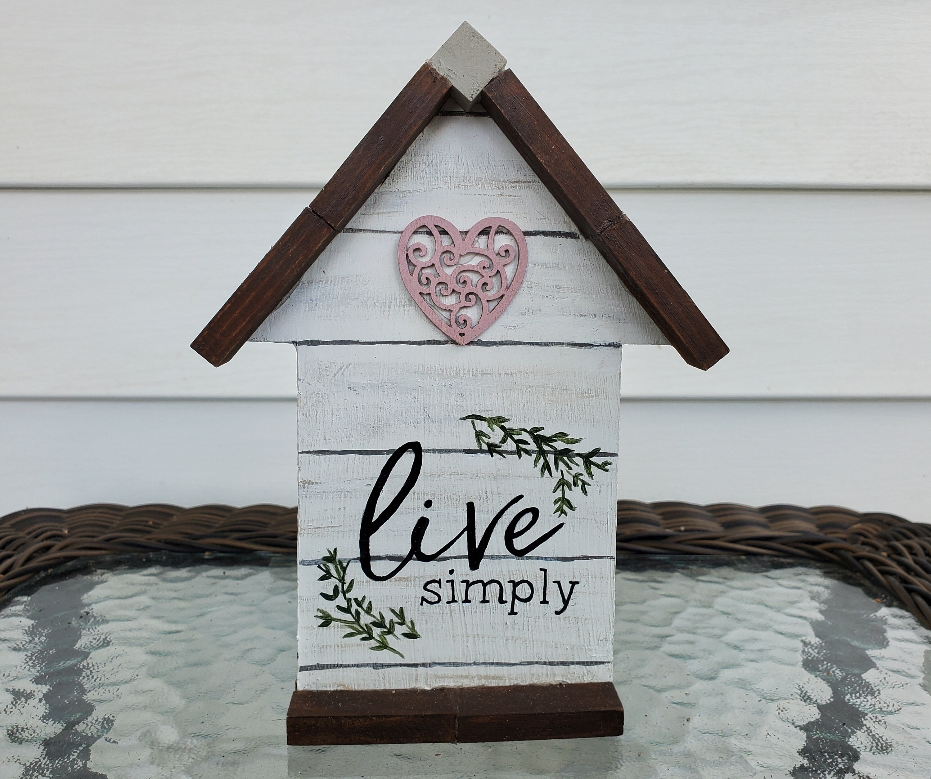 Live Simply Mini Cottagecore Sign, Rustic Farmhouse Tabletop Decor ...