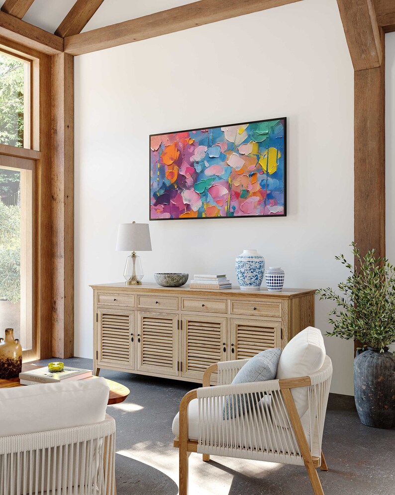 Samsung Frame TV Art Vibrant Abstract Painting, Samsung Frame TV Art 3D ...