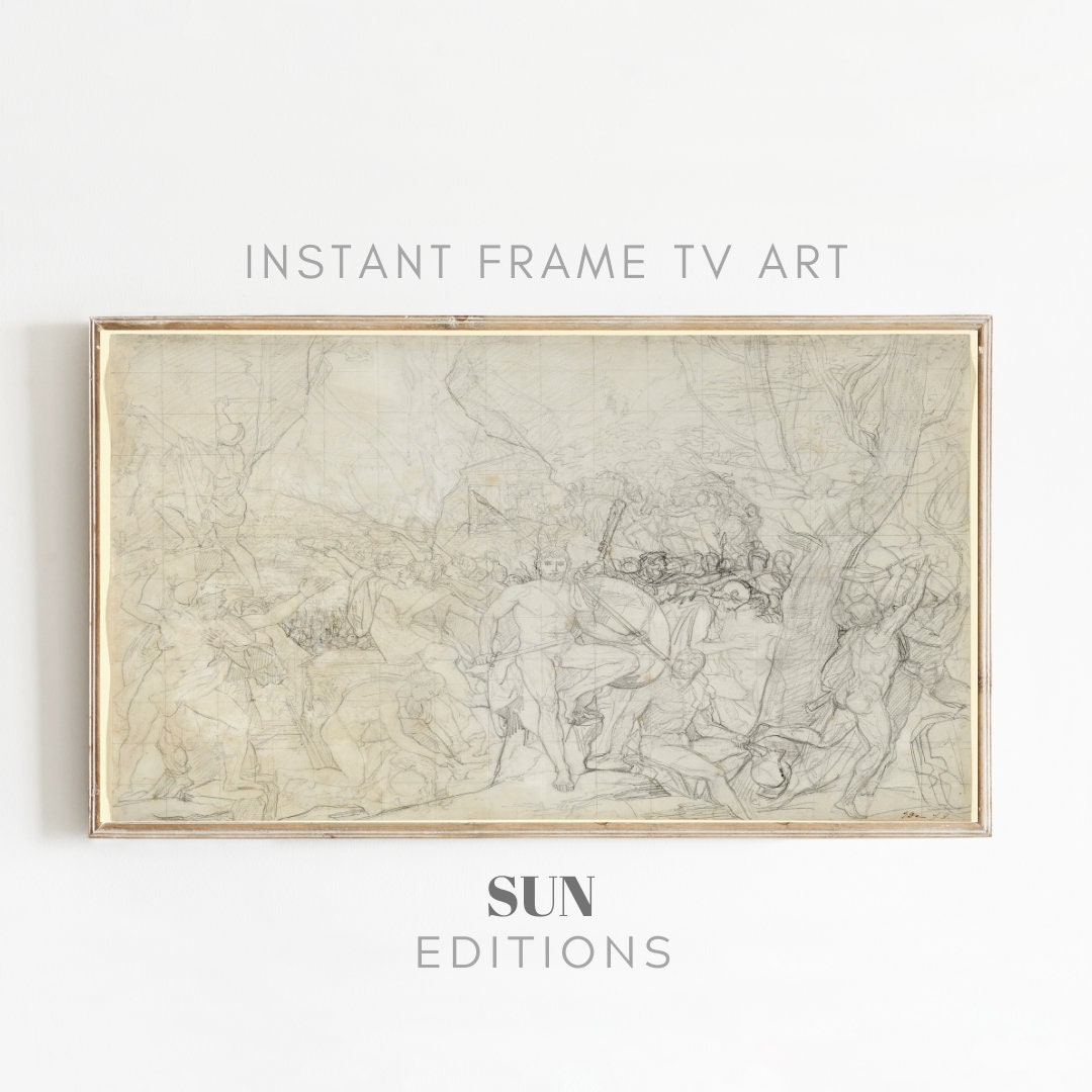 Samsung Frame TV Art Vintage Sketch, Frame TV Art Neutral, Line Art ...