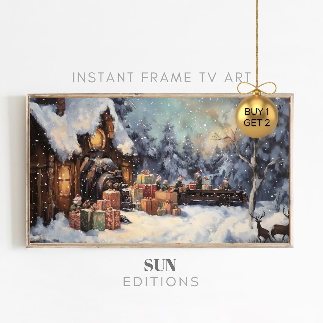 Christmas Frame TV Art, Samsung Frame TV Art Winter, North Pole ...