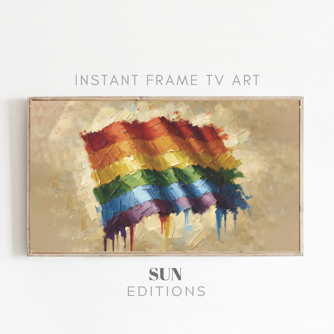 Samsung Frame TV Art Pride Flag Rainbow Painting Digital Download ...