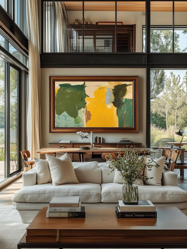 Samsung Frame TV Art Yellow Abstract Painting Colorful TV Art Modern ...