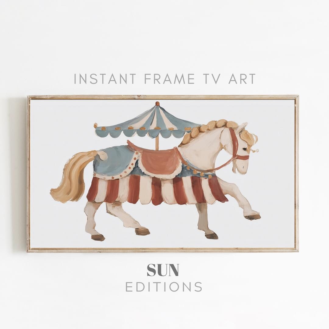 Arte para TV Samsung Frame com tema de circo de cavalos vintage ...