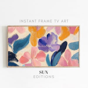 Samsung Frame TV Art Colorful Flowers Painting Digital Download - Etsy