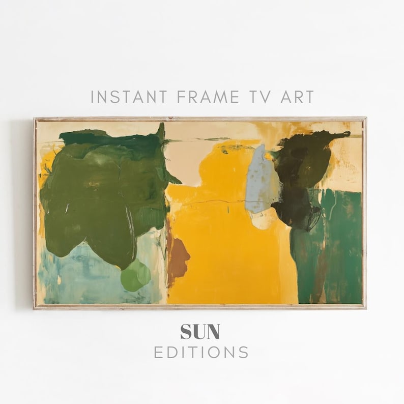 Samsung Frame TV Art Yellow Abstract Painting Colorful TV Art Modern ...