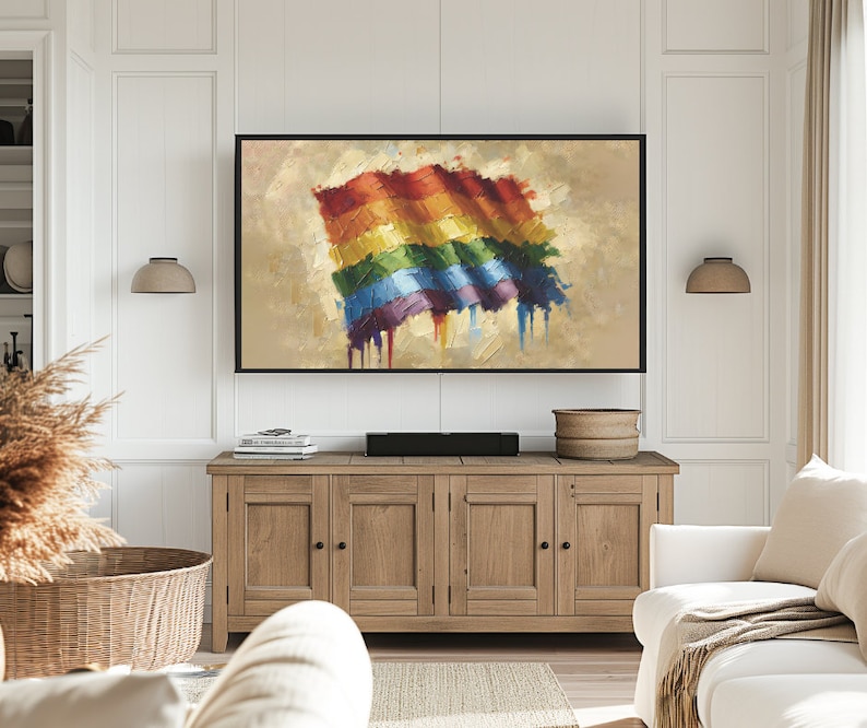 Samsung Frame TV Art Pride Flag Rainbow Painting Digital Download ...