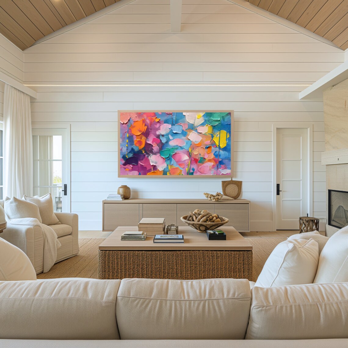 Samsung Frame TV Art Vibrant Abstract Painting, Samsung Frame TV Art 3D ...
