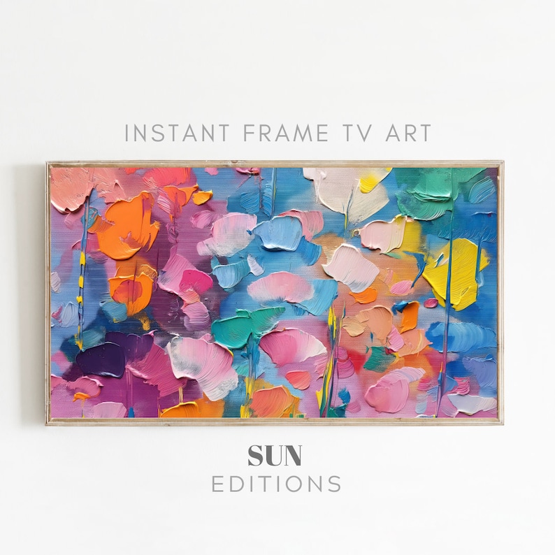 Samsung Frame TV Art Vibrant Abstract Painting, Samsung Frame TV Art 3D ...