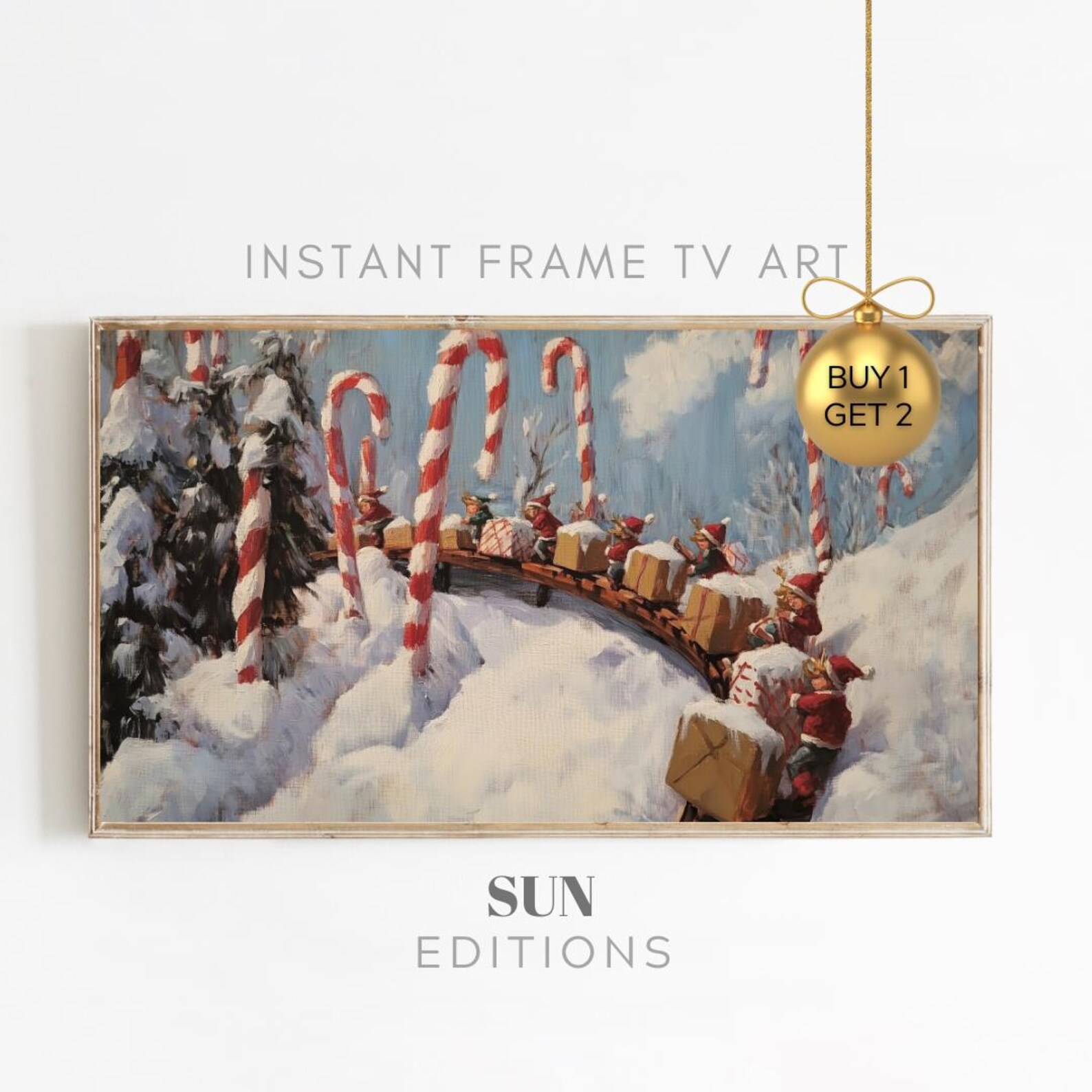 Christmas Frame TV Art, Samsung Frame TV Art Winter, North Pole ...