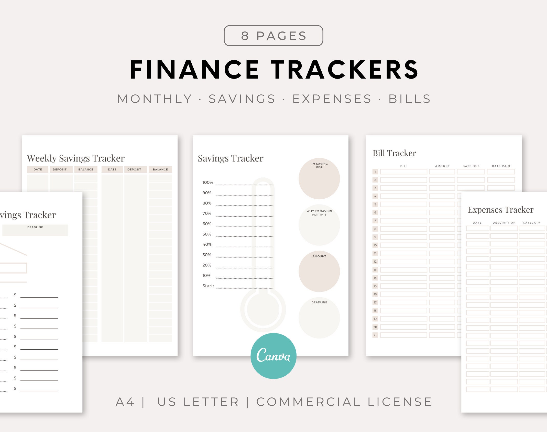 Finance Tracker Monthly, Tracker Printable, Bill Tracker Template ...