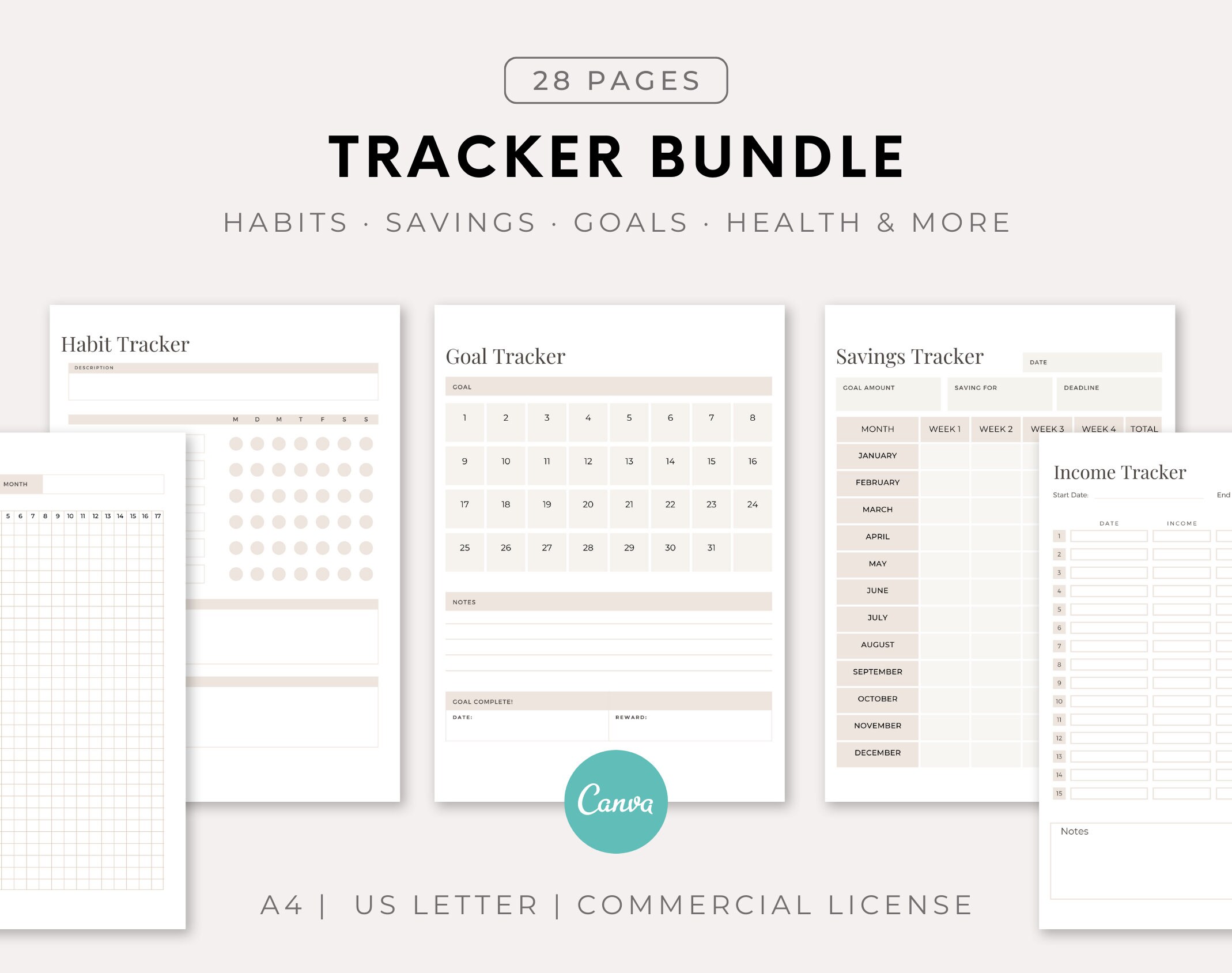 PLR Editable Tracker Tracker Printable Finance Tracker - Etsy UK