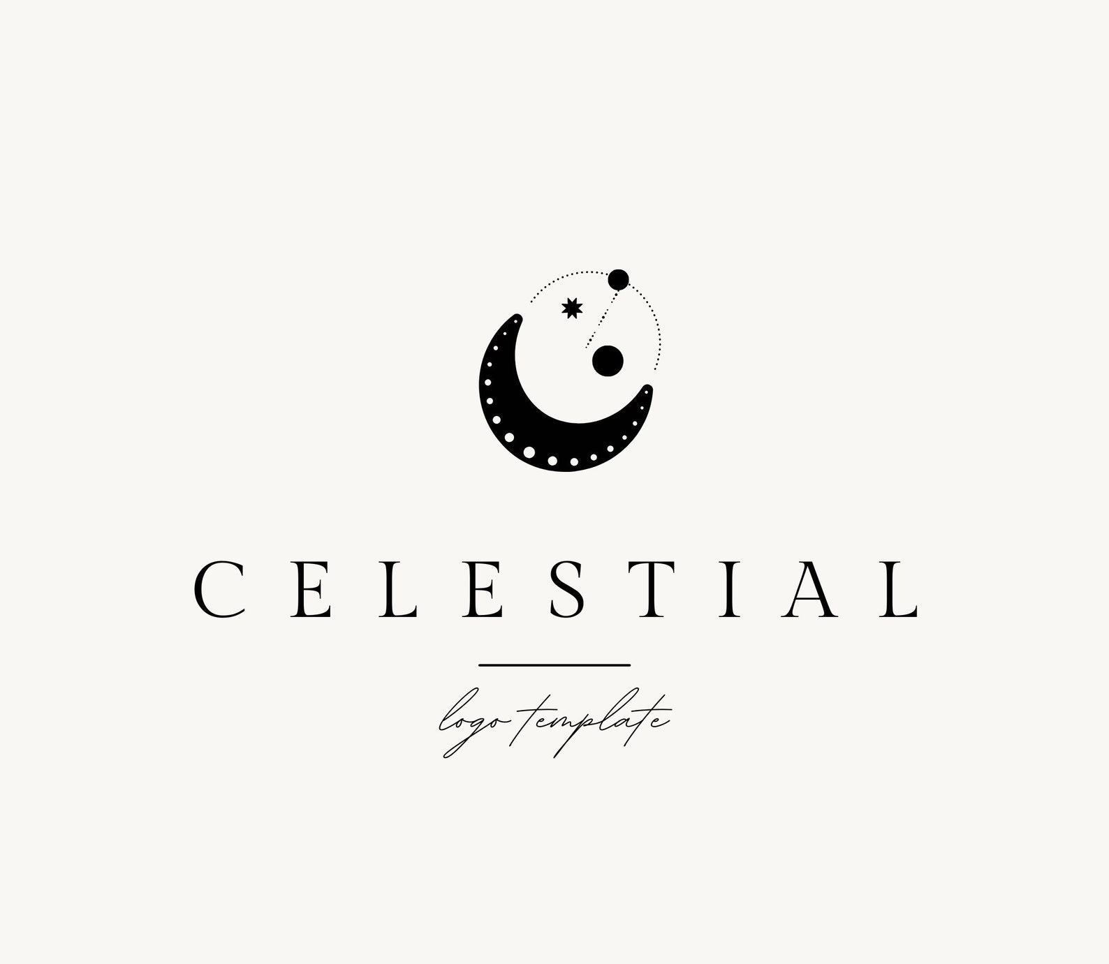 Celestial Logo, Moon Logo, Stars Logo, Spiritual Logo Design, Magic ...