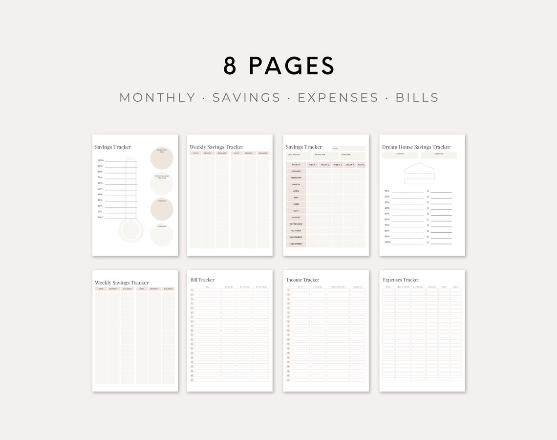 Finance Tracker Monthly, Tracker Printable, Bill Tracker Template ...