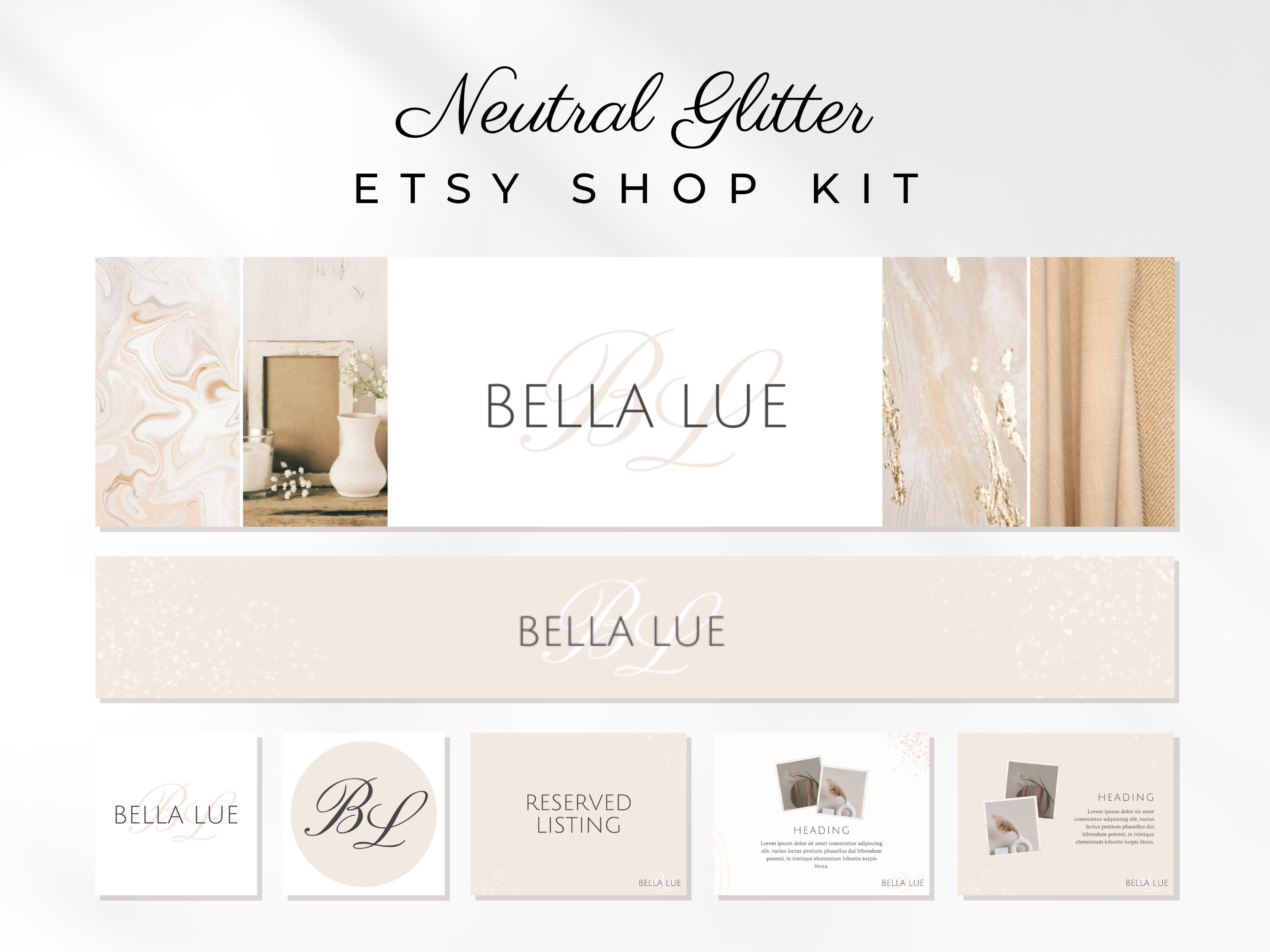Neutral Etsy Shop Kit, Etsy Shop Banner Set, Etsy Shop Branding Kit ...