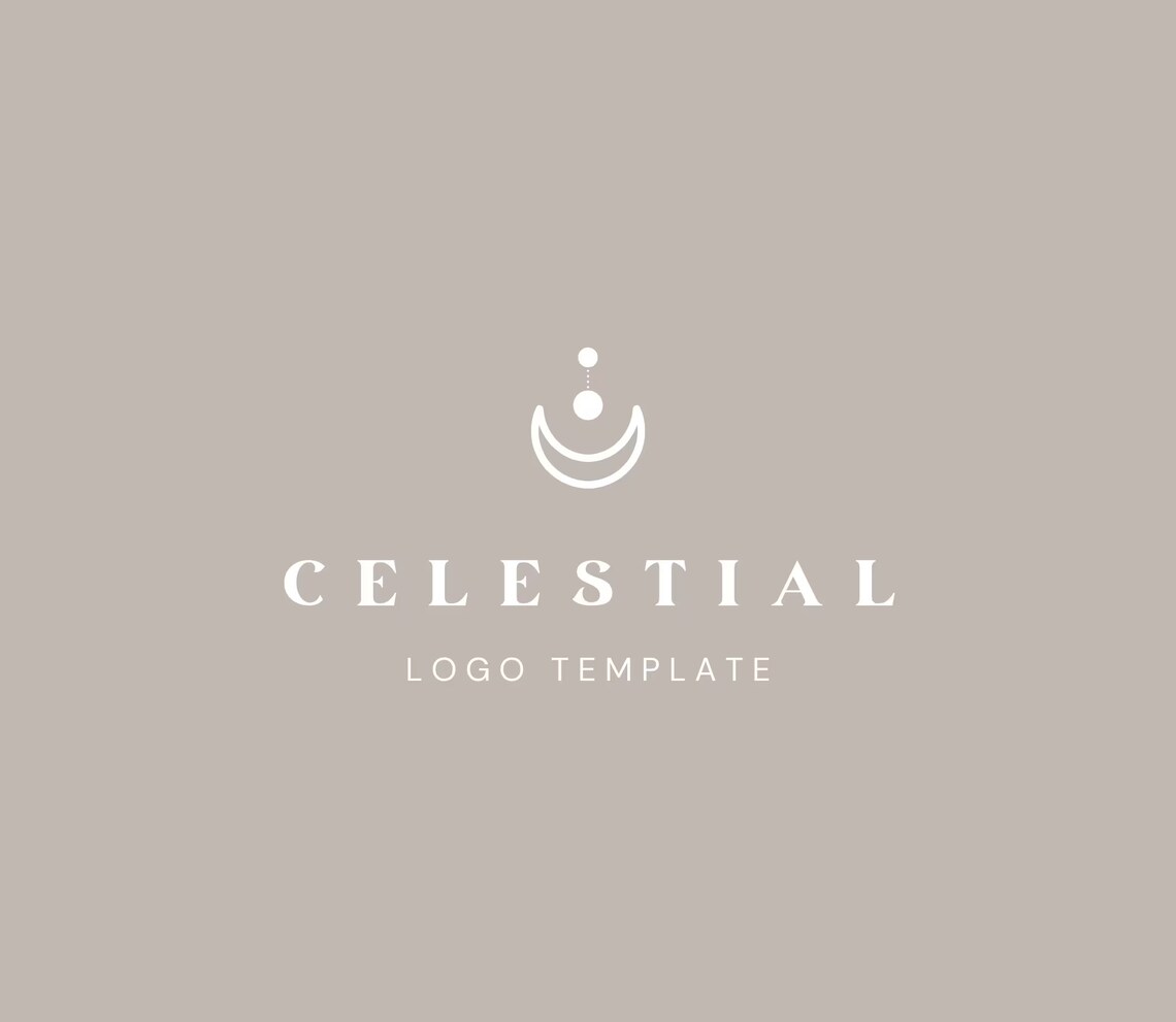 Celestial Logo, Moon Logo, Stars Logo, Spiritual Logo Design, Magic ...