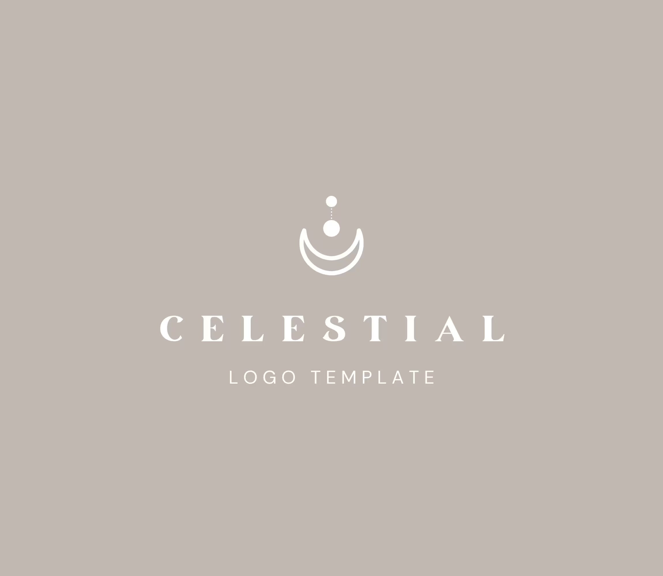 Celestial Logo, Moon Logo, Stars Logo, Spiritual Logo Design, Magic ...