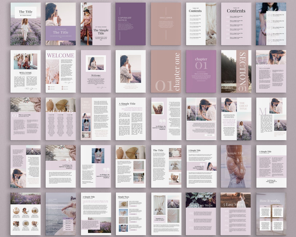 Purple Ebook Template Canva, Ebook Canva Template Pink, Opt-in Freebie ...