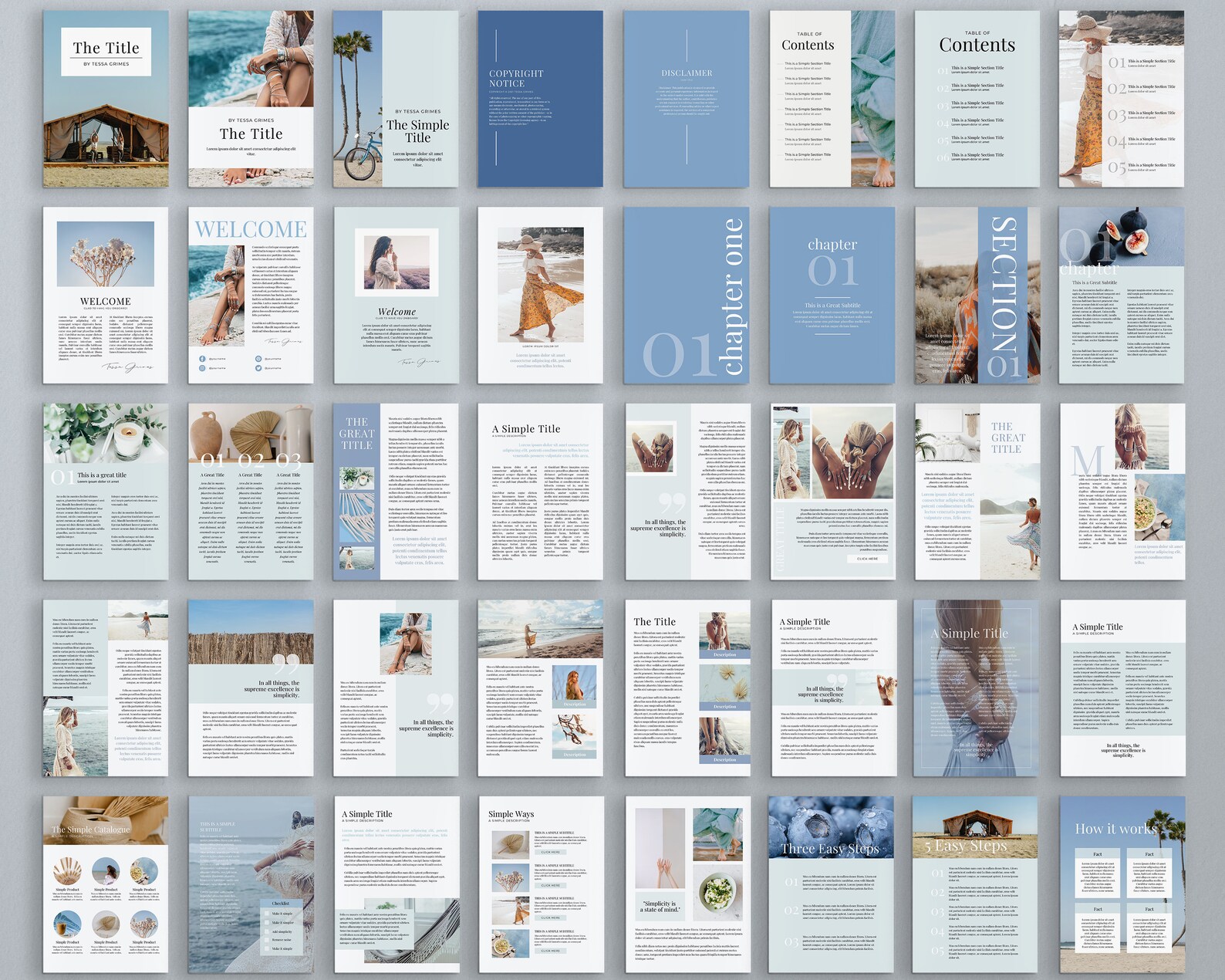 Ebook Template Blue, Blue Ebook Template Canva, Freebie Template, Ebook ...
