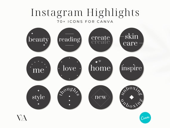 Black and White Instagram Highlight Covers Editable Instagram - Etsy