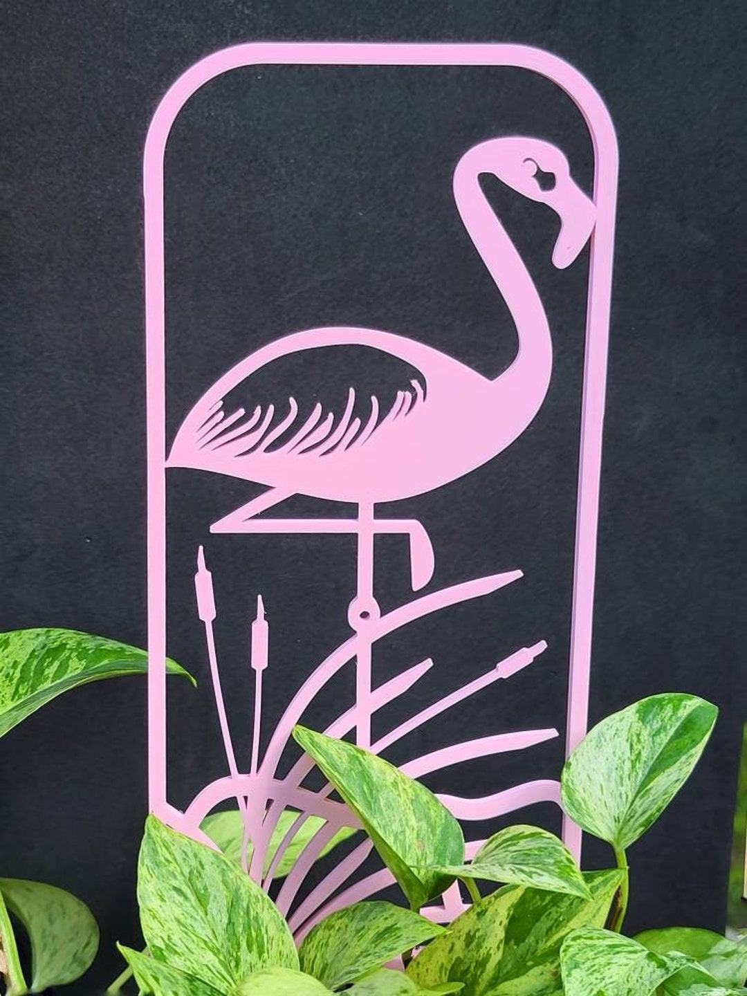 Vibrant Pink Flamingo Trellis for Indoor Houseplants, 3D Printed Plant ...