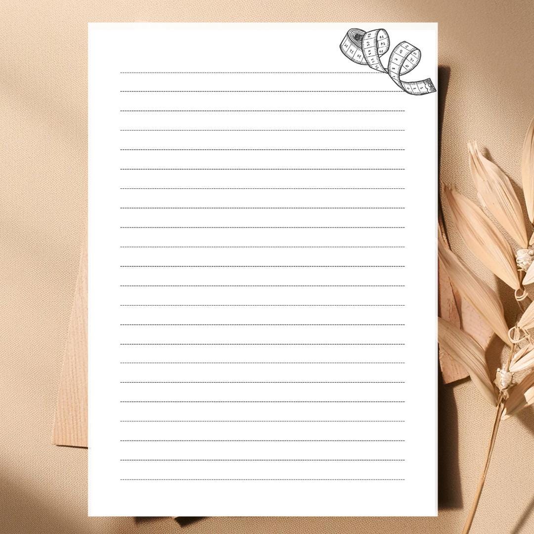 Measuring Tape Journal Page, Printable Journal Page, Lined Journal Page ...