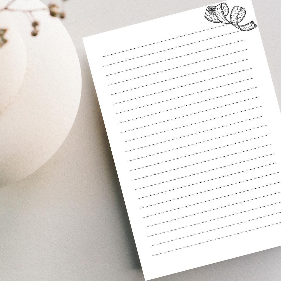Measuring Tape Journal Page, Printable Journal Page, Lined Journal Page ...
