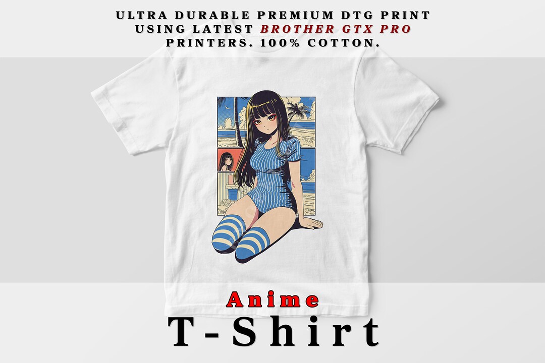 Anime Girl Shirt, Beach Scenery, Kawaii Otaku Gift Shirt, Anime ...