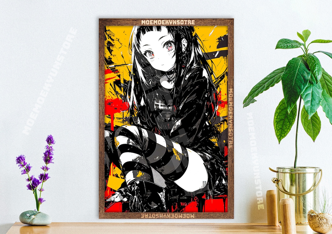 Anime Poster, Manga Girl Art, Metal Print Canvas - Etsy