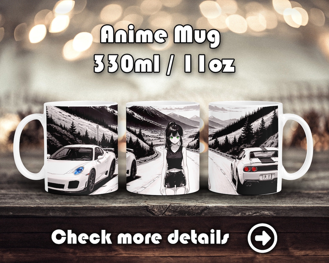 Ceramic Anime Girl Mug, Glossy Coffee Cup, Otaku Gift Merch, Kawaii ...