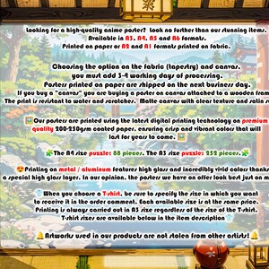 Set of 4 Posters JRPG Game Character Tapestry, Watercolor Colorful High ...