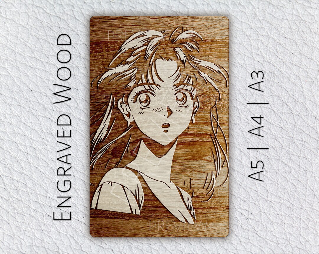 Retro Anime Girl Portrait Gravur, 90er 80er Jahre Oldschool Poster ...