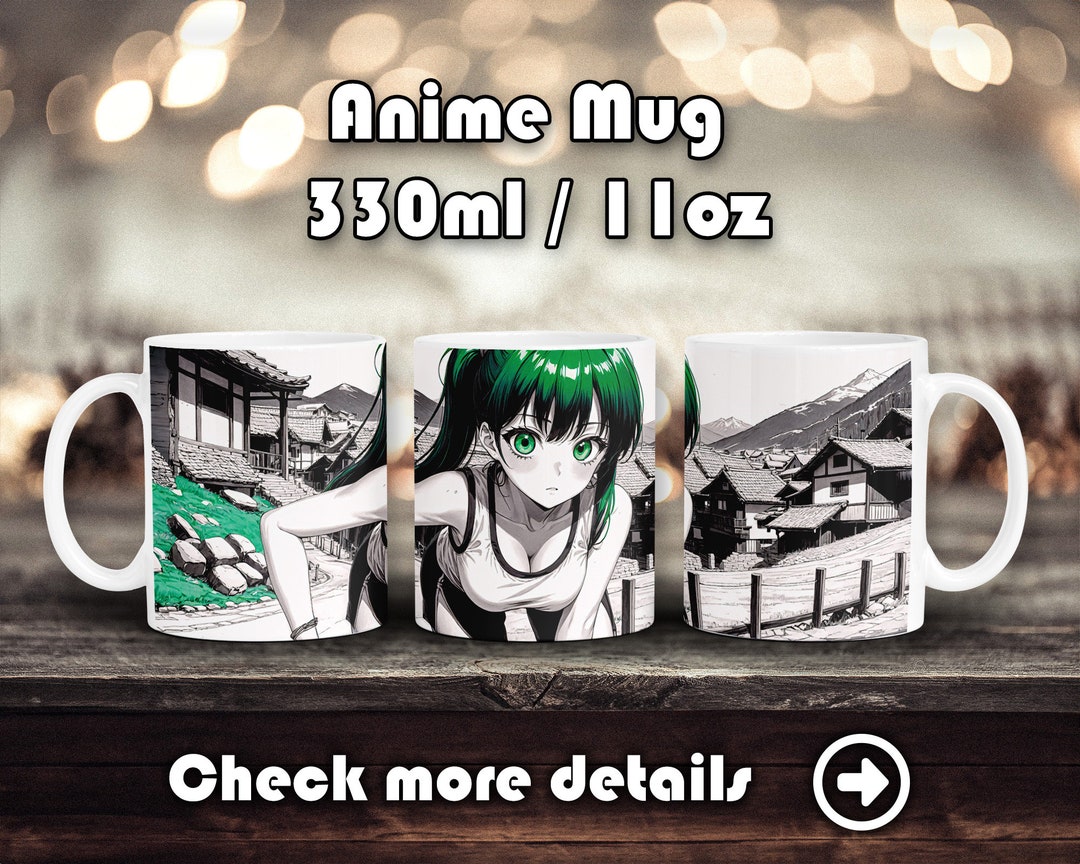 Ceramic Cute Anime Girl Mug, Glossy Coffee Cup, Otaku Gift Merch ...