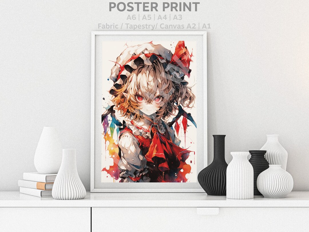 Touhou Poster Flandre Scarlet Anime Girl Colorful, Unique Waifu, Otaku ...